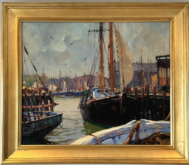 Gordon Grant - Gloucester Docks, 1941, seascape of Cape Ann by famous ...