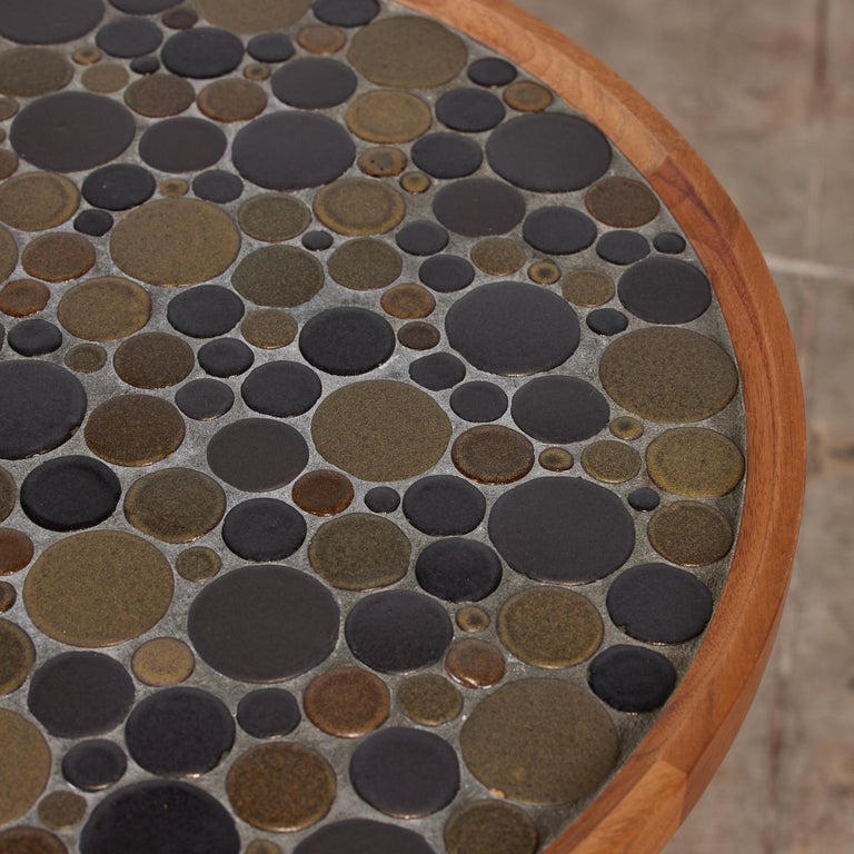 Gordon and Jane Martz Coin Tile Mosaic Side Table For Sale at 1stDibs