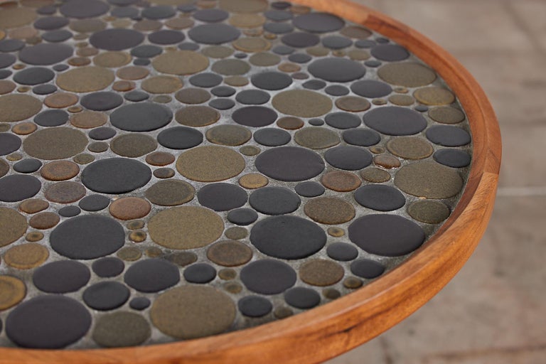 Gordon and Jane Martz Coin Tile Mosaic Side Table For Sale at 1stDibs