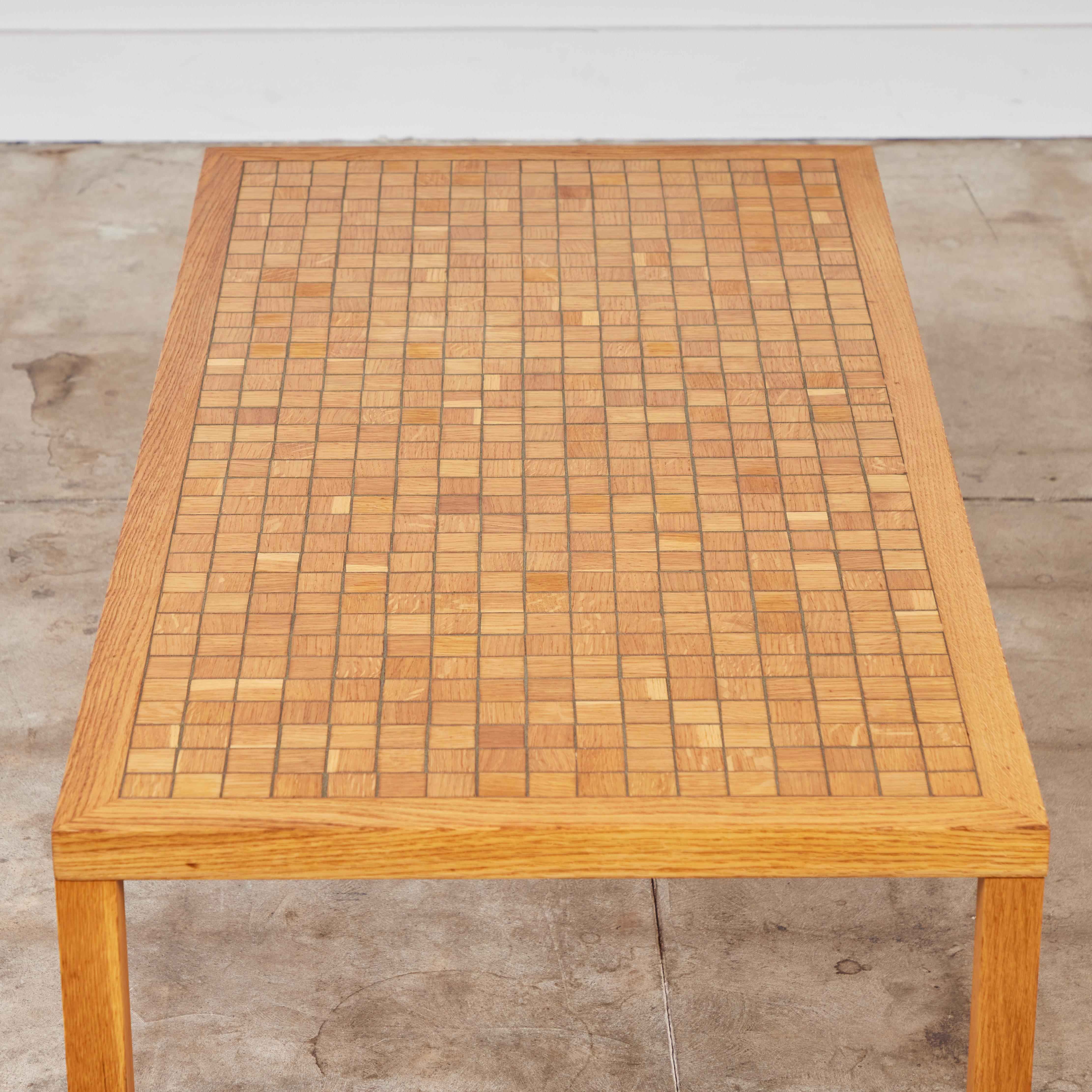 Gordon and Jane Martz Rectangular Coffee Table with Oak Mosaic Inlay ...