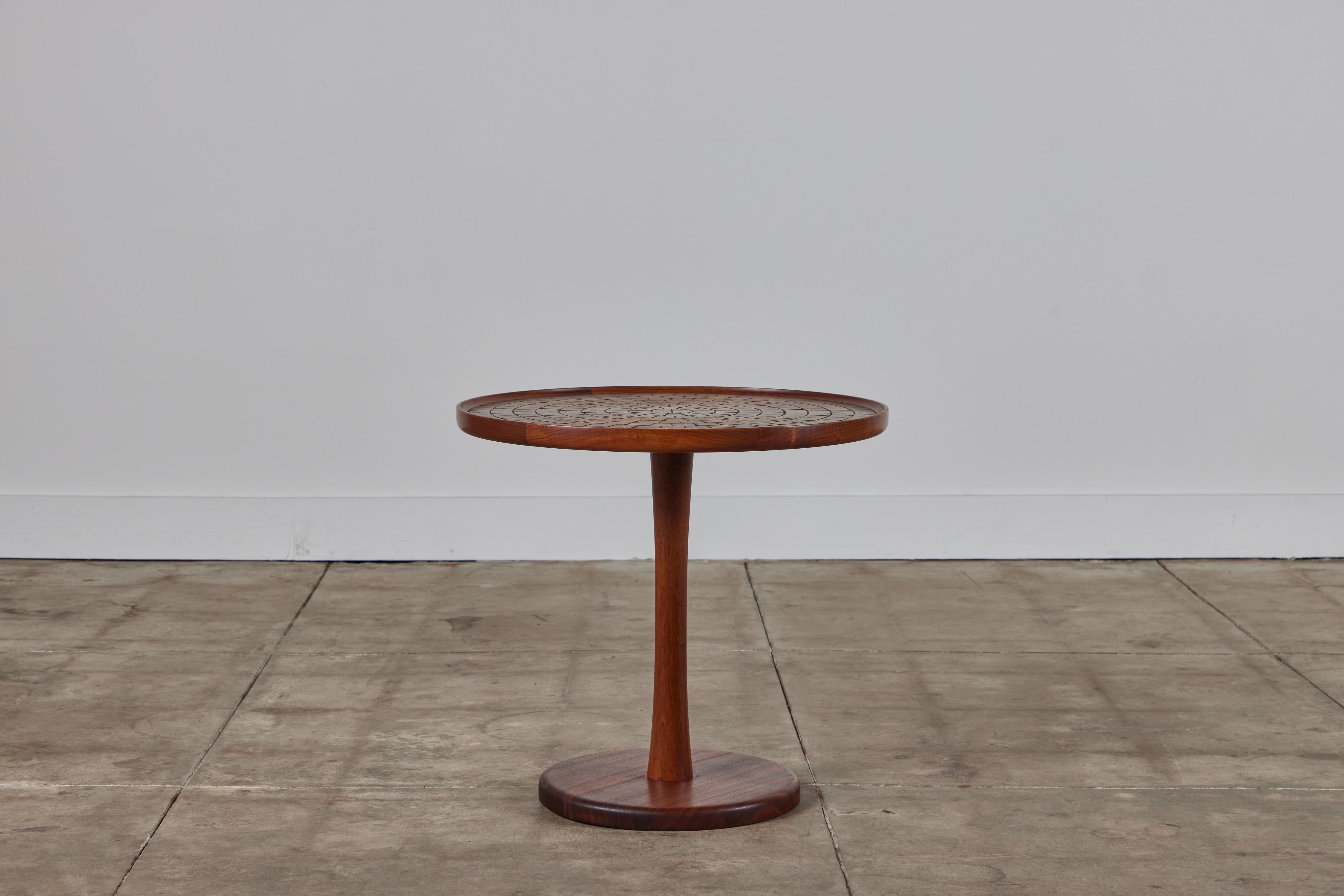 Gordon and Jane Martz Side Table with Oak Mosaic Inlay For Sale at 1stDibs