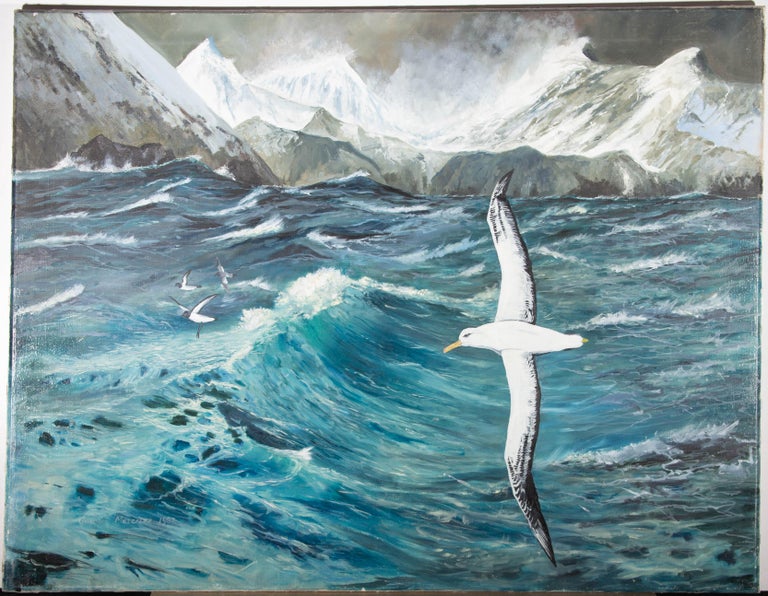 Gordon Metcalfe - Gordon Metcalfe (b.1935) - 1983 Oil, Seagulls at Sea ...