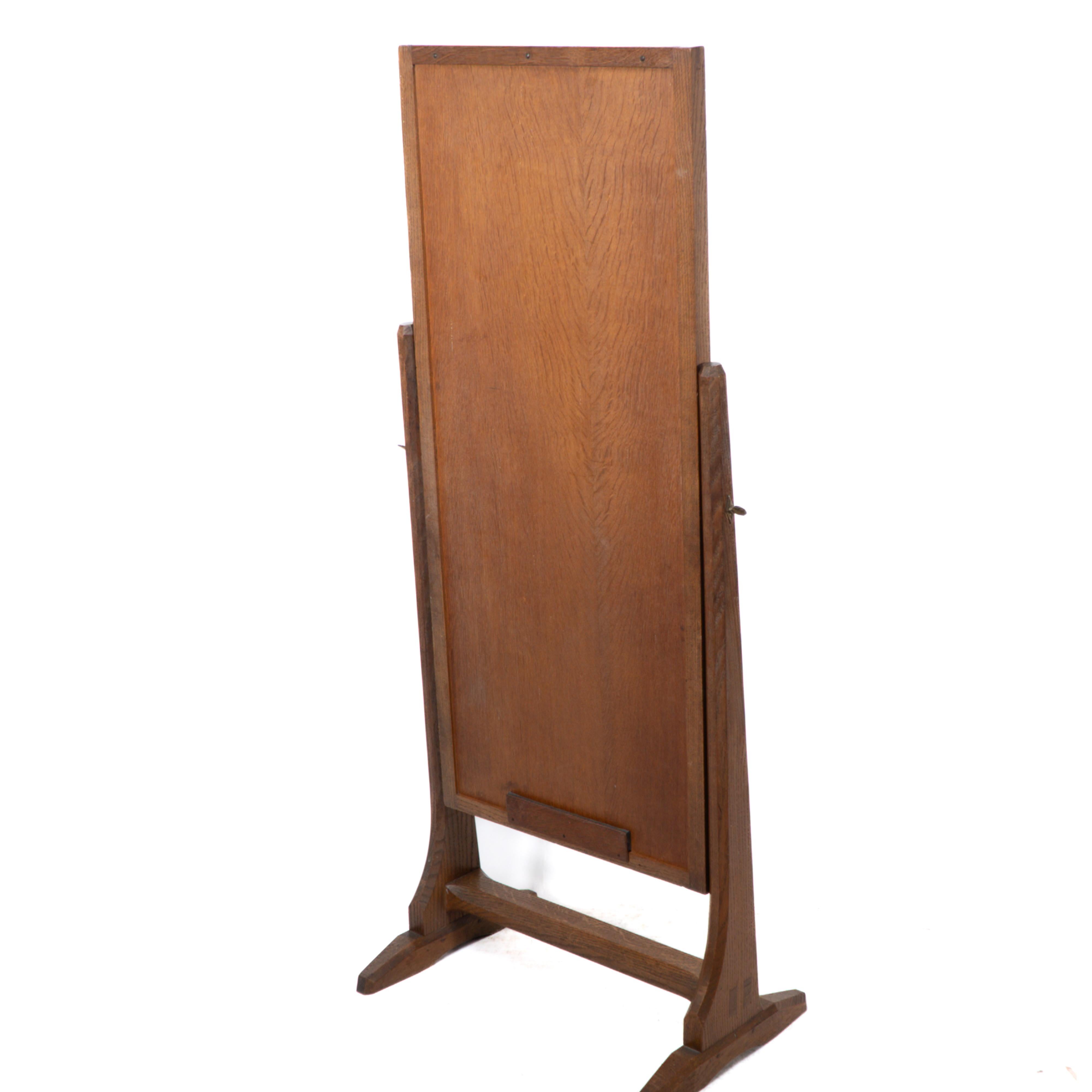 Gordon Russell. Arts and Crafts oak floor standing full length dressing ...