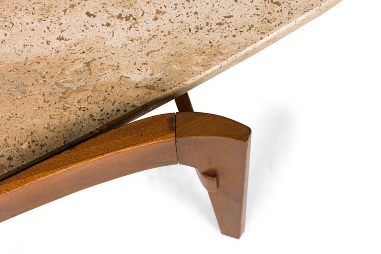 Gordons of Tennessee Walnut and Travertine Cocktail / Coffee Table For ...
