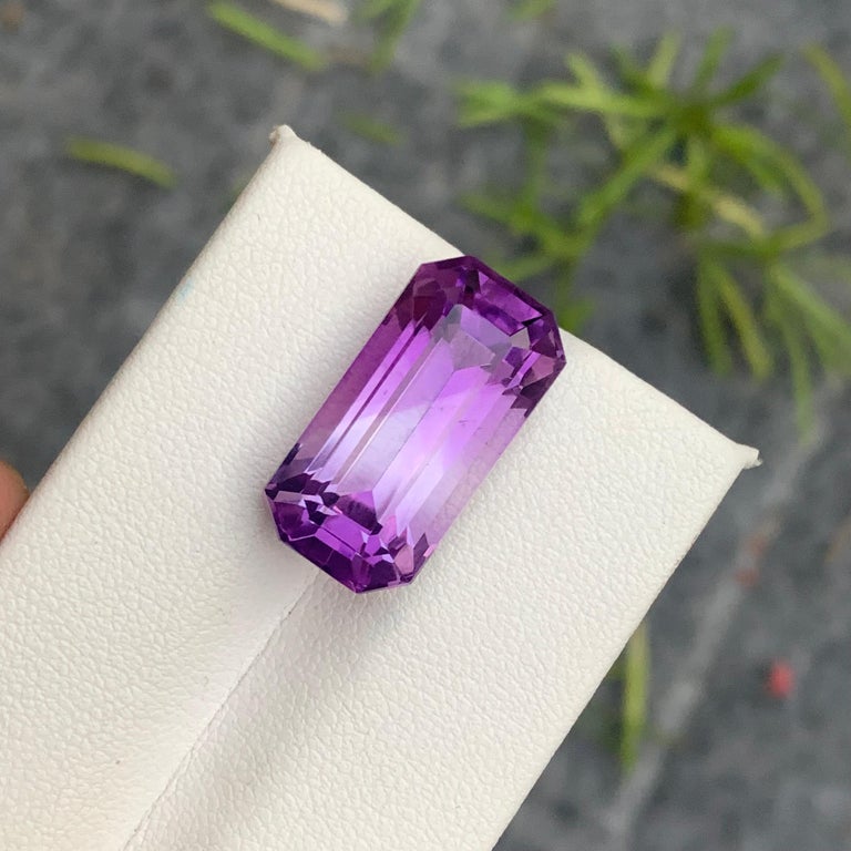 Gorgeous 14 Carat Natural Purple Bicolor Amethyst Long Emerald Cut from ...