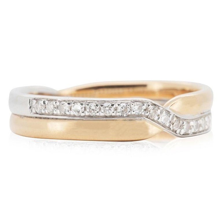 Gorgeous 18k White Gold Pave Band Ring with 0.10 carat Natural Diamonds ...