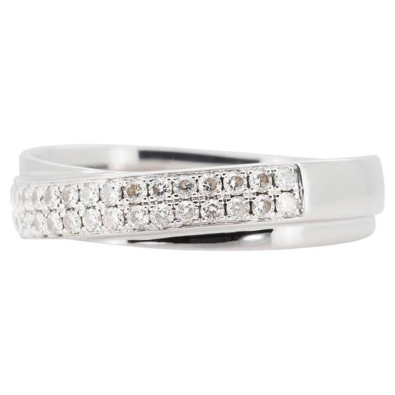Gorgeous 18k White Gold Pave Band Ring with 0.36 Ct Natural Diamonds ...