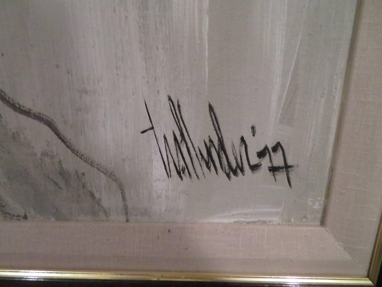 Gorgeous 1977 Gino Hollander Figural Expressionist Abstract Painting ...