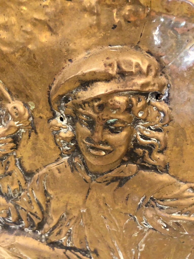 Gorgeous 19th Century Brass Relief Repousee Fireplace Box For Sale at ...