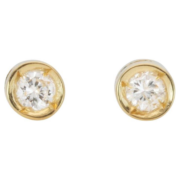Gorgeous 22k Yellow Gold Classic Stud Earrings with 0.10 Ct Natural ...
