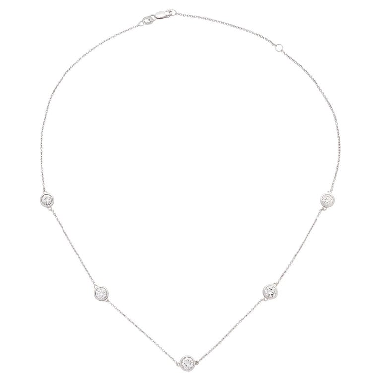 Gorgeous 2.65ct 18kt White Gold Diamonds by the Yard Necklace For Sale ...