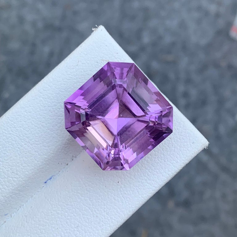 Gorgeous 27.60 Carat Natural Loose Purple Amethyst Asscher Cut Gemstone ...