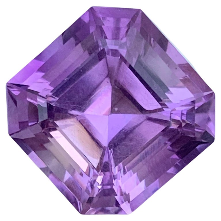 Gorgeous 27.60 Carat Natural Loose Purple Amethyst Asscher Cut Gemstone ...