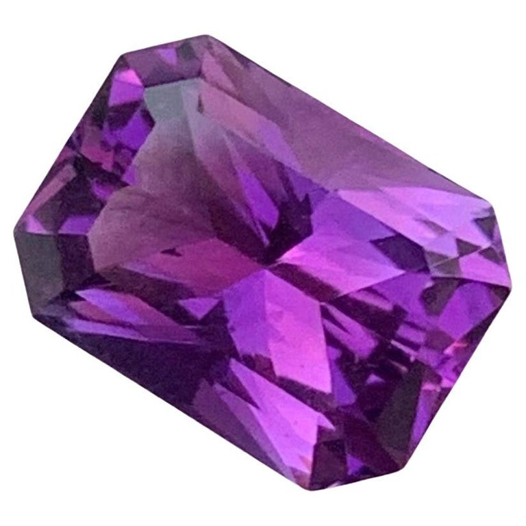 Gorgeous 2.95cts Natural Purple Loose Amethyst Emerald Shape Gemstone ...