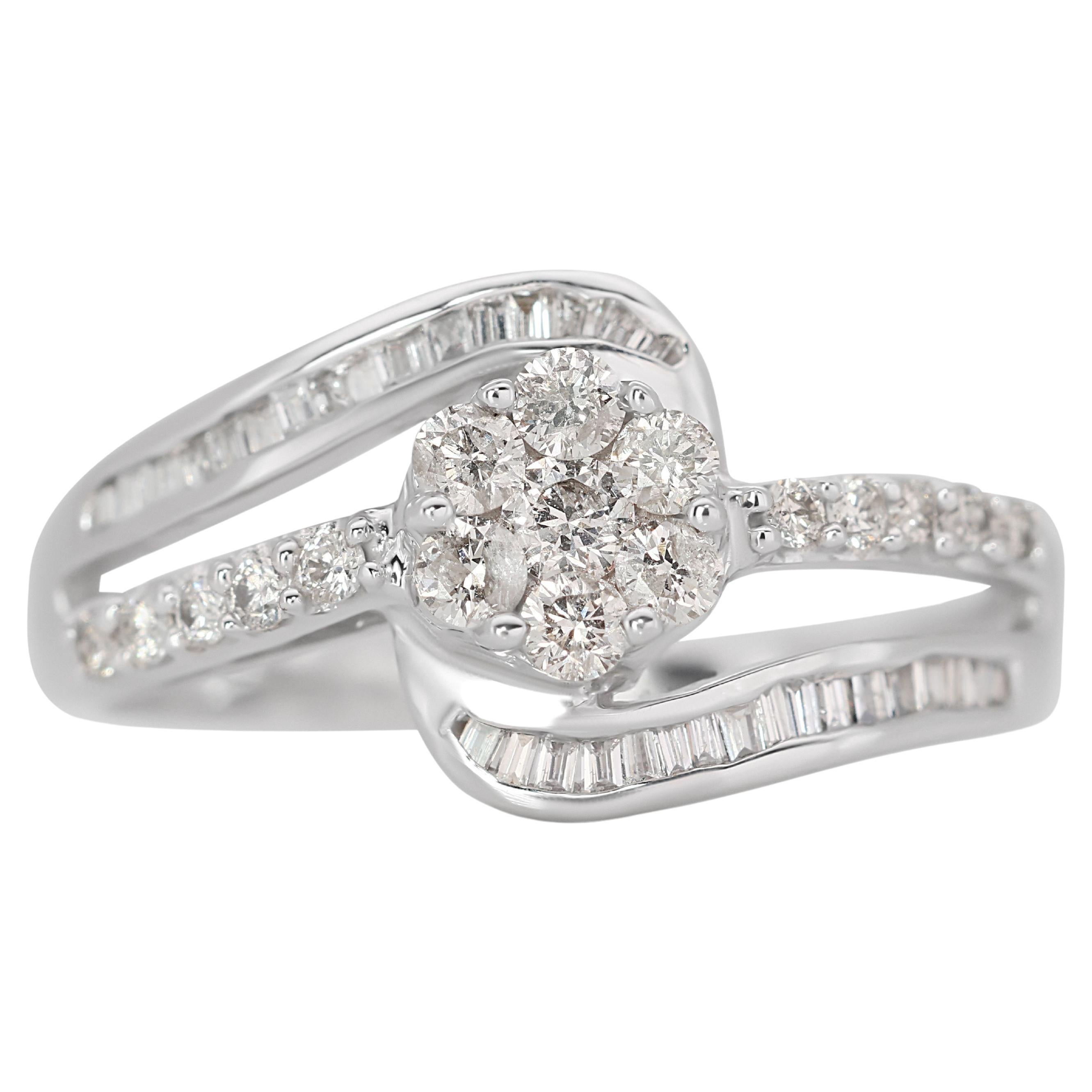 Gorgeous 0.65ct Bouquet-designed Diamond Ring For Sale at 1stDibs