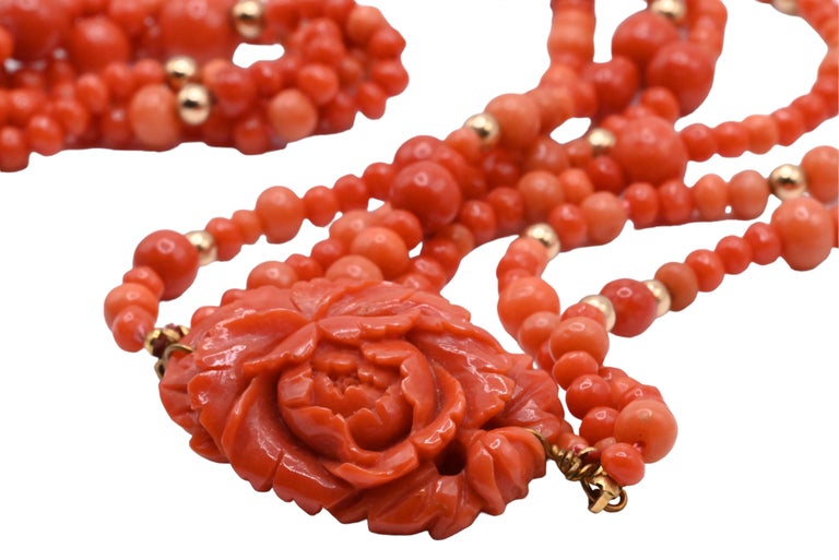 Gorgeous Antique Coral Necklace Fine Quality 99 Grams For Sale at 1stDibs