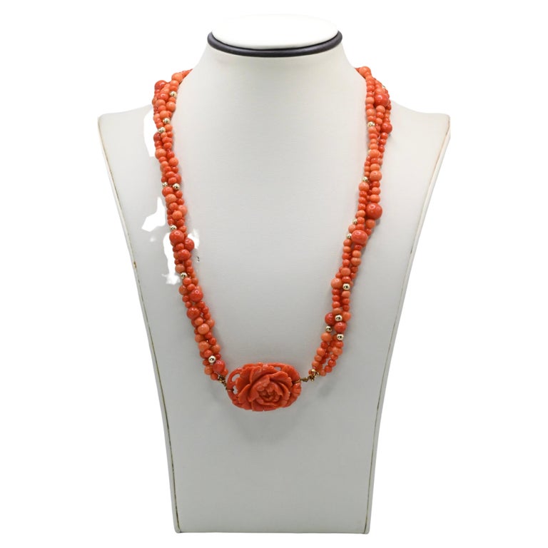 Gorgeous Antique Coral Necklace Fine Quality 99 Grams For Sale at 1stDibs