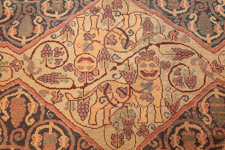 Gorgeous Antique Marbediah Israeli Carpet with Animal Motif. For Sale ...