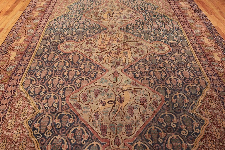 Gorgeous Antique Marbediah Israeli Carpet with Animal Motif. For Sale ...