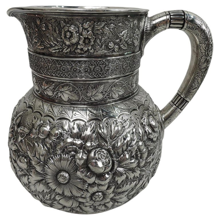 Gorgeous Antique Tiffany Repousse Sterling Silver Water Pitcher For ...