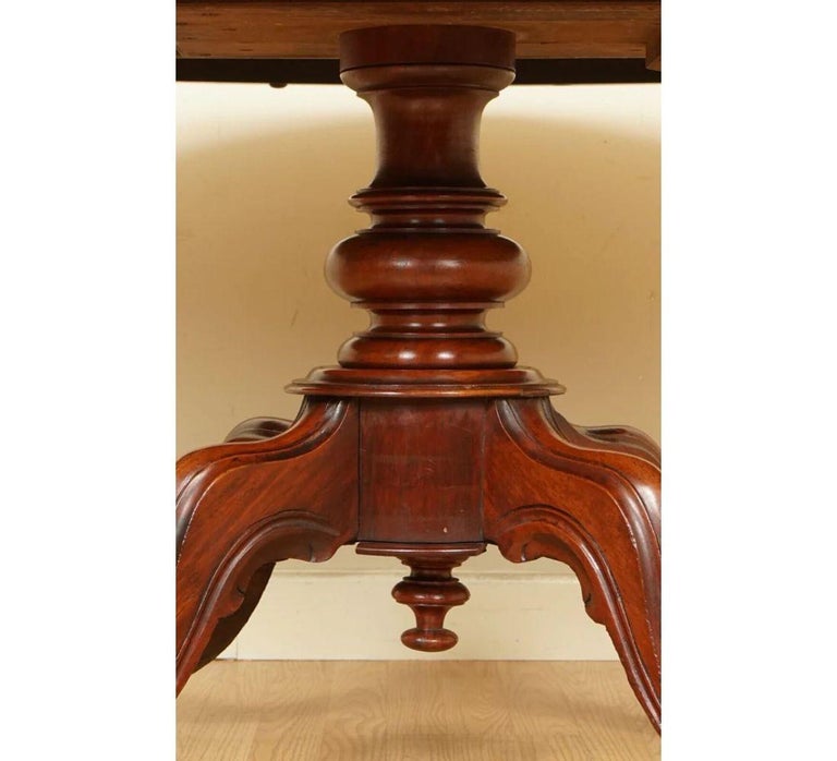 Gorgeous Antique Victorian Walnut Oval Carved Legs Circa 1840's For ...