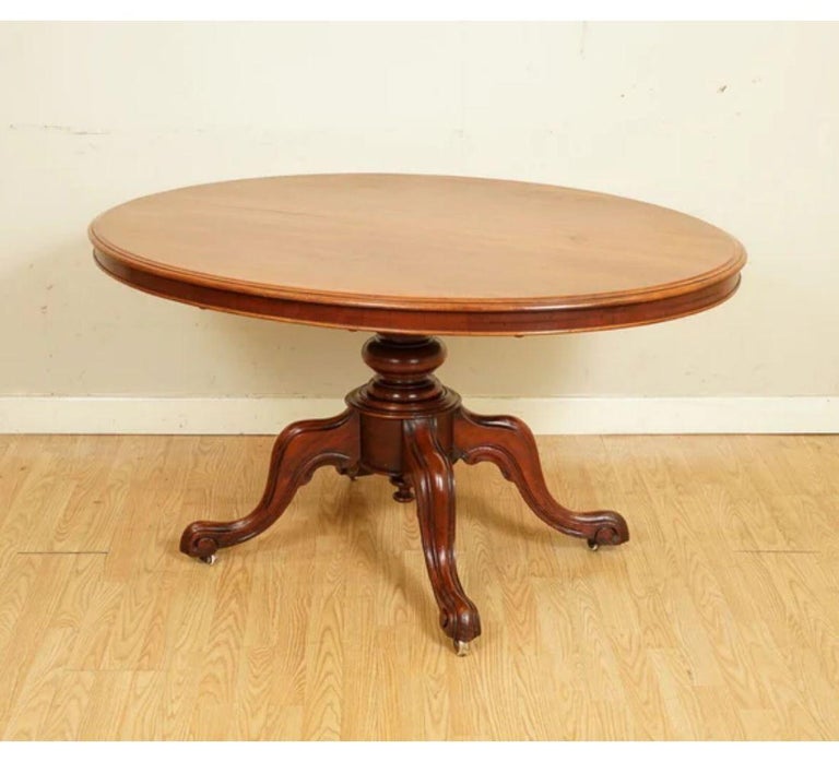 Gorgeous Antique Victorian Walnut Oval Carved Legs Circa 1840's For ...