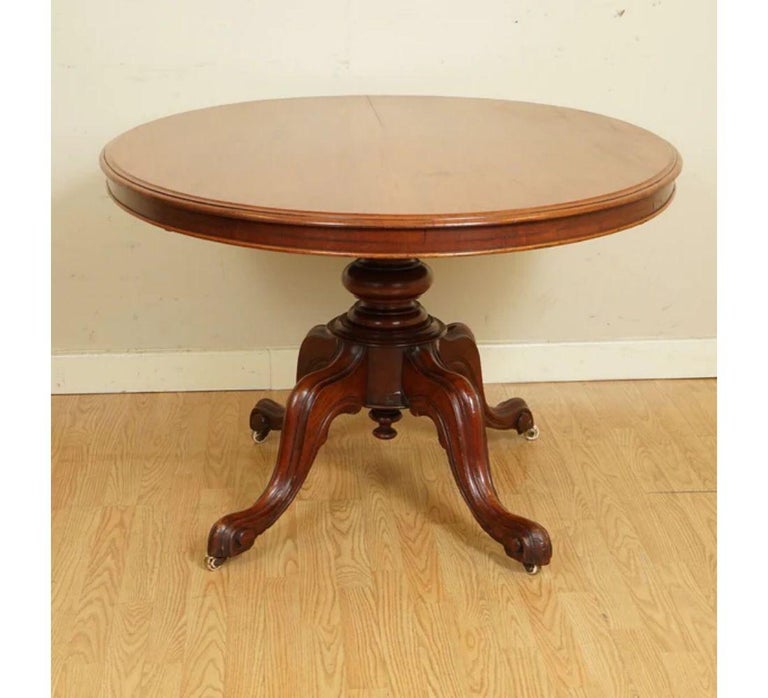 Gorgeous Antique Victorian Walnut Oval Carved Legs Circa 1840's For ...