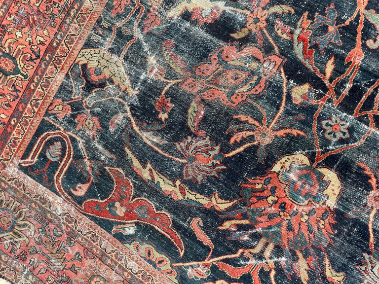 Gorgeous Arabesque Antique Persian Mahal with Large Spiraling Root and ...