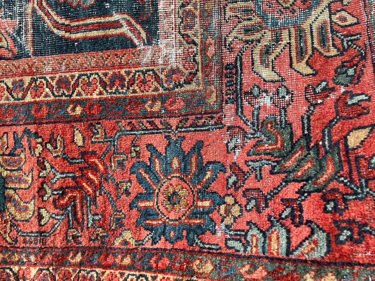 Gorgeous Arabesque Antique Persian Mahal with Large Spiraling Root and ...