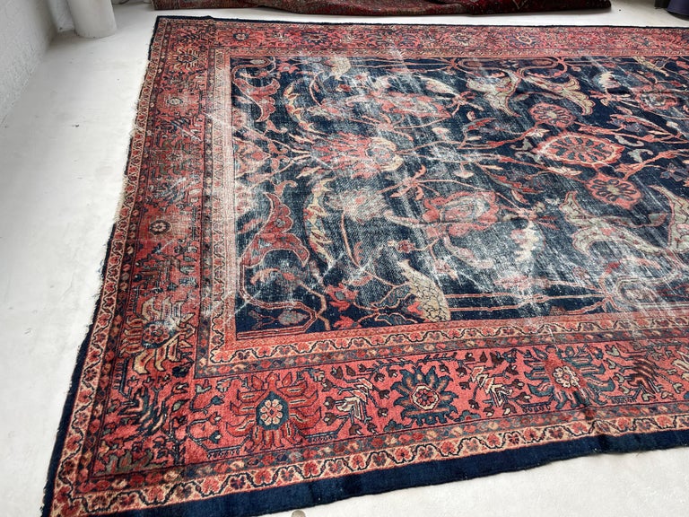Gorgeous Arabesque Antique Persian Mahal with Large Spiraling Root and ...