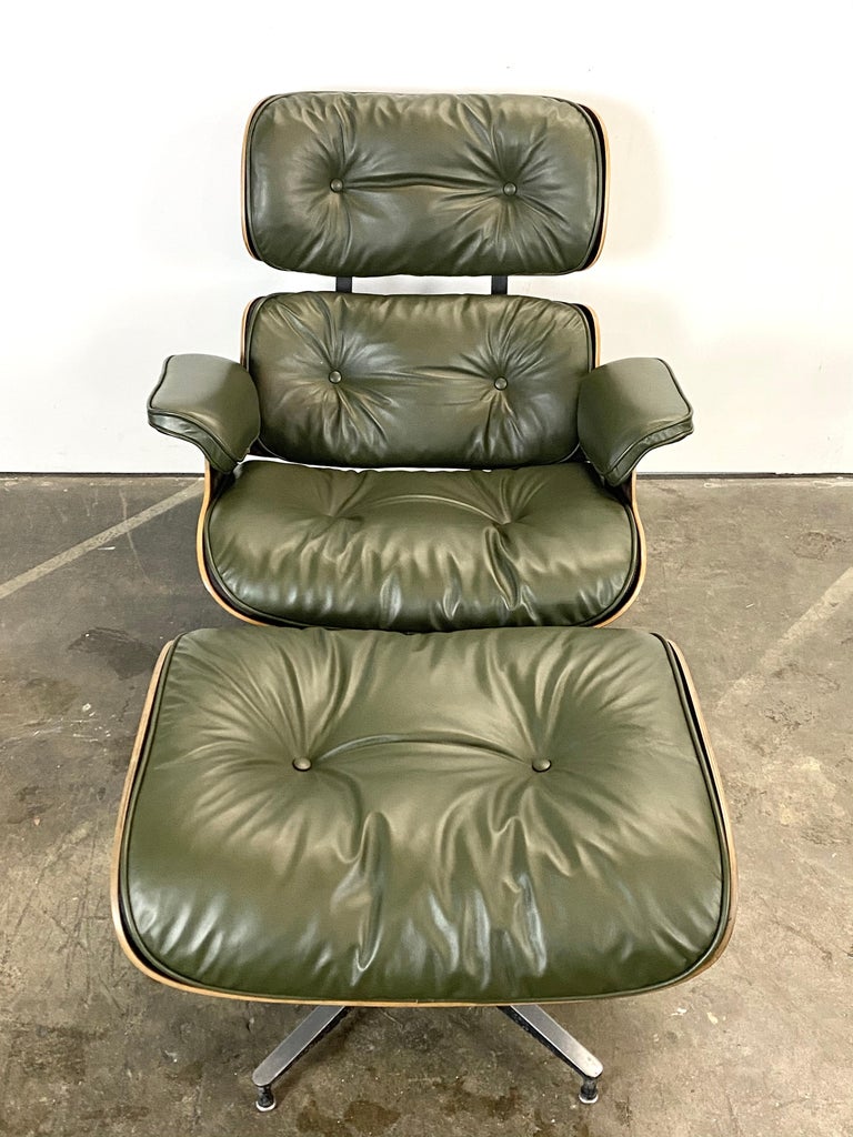 Gorgeous Avocado Eames Lounge Chair and Ottoman For Sale at 1stDibs