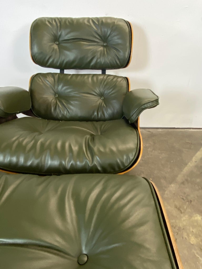 Gorgeous Avocado Eames Lounge Chair and Ottoman For Sale at 1stDibs