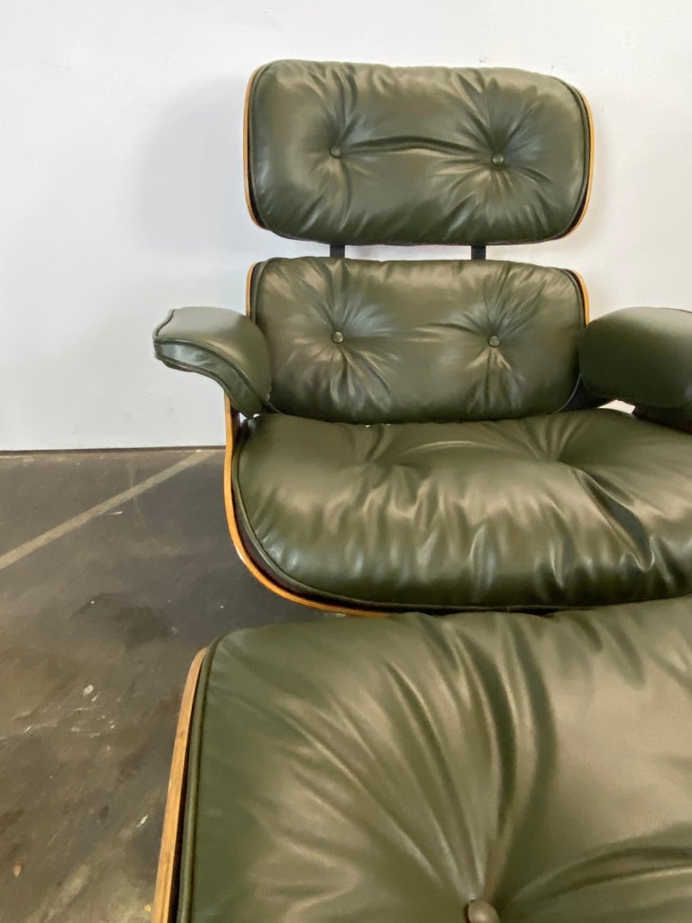 Gorgeous Avocado Eames Lounge Chair and Ottoman For Sale at 1stDibs