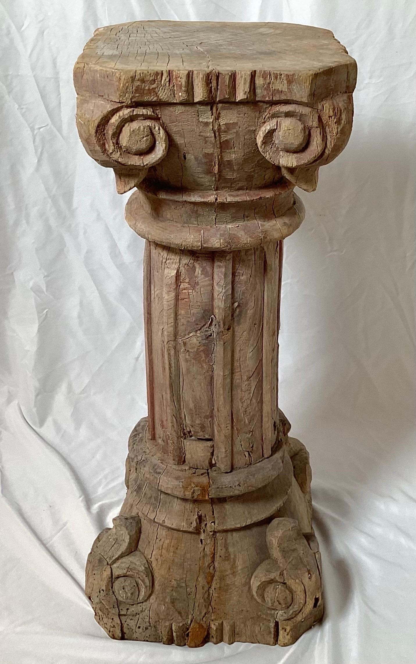Gorgeous Carved Wooden Ionic Corinthian Column For Sale at 1stDibs