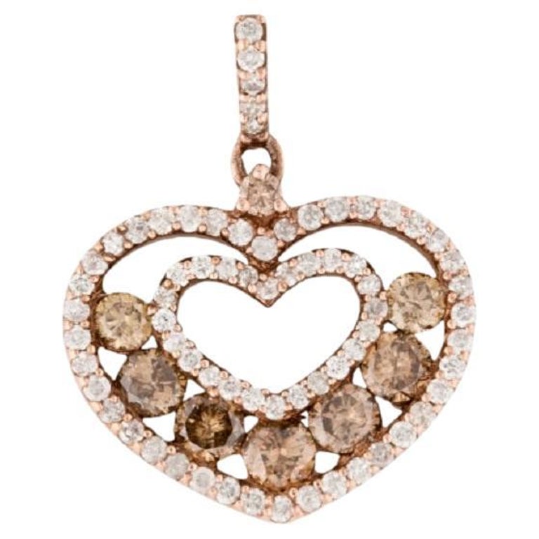 Gorgeous Diamond Heart Shaped 14k Pendant For Sale at 1stDibs