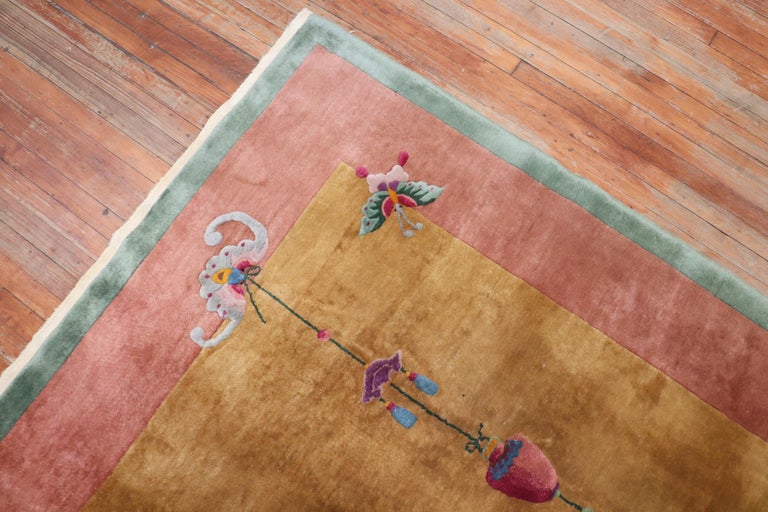 Gorgeous Floral Art Deco Chinese Room Size Souf Rug at 1stDibs