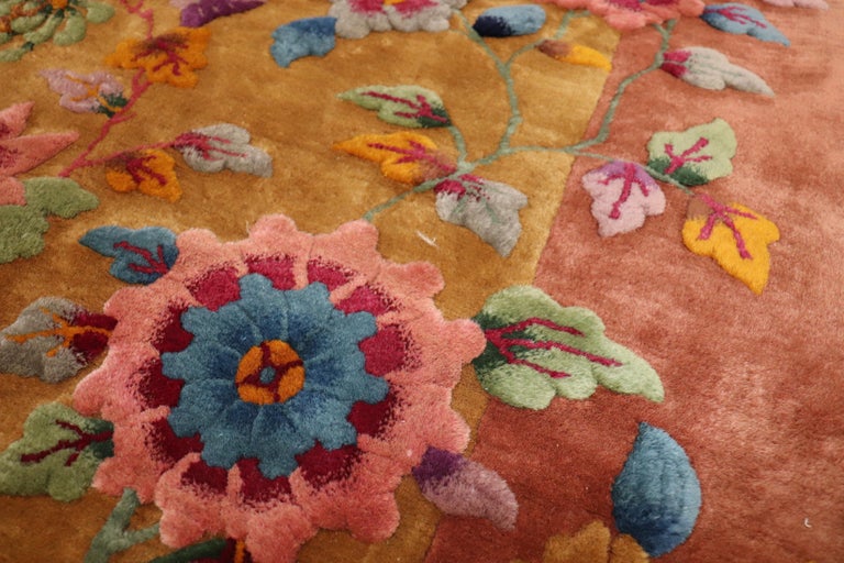 Gorgeous Floral Art Deco Chinese Room Size Souf Rug at 1stDibs