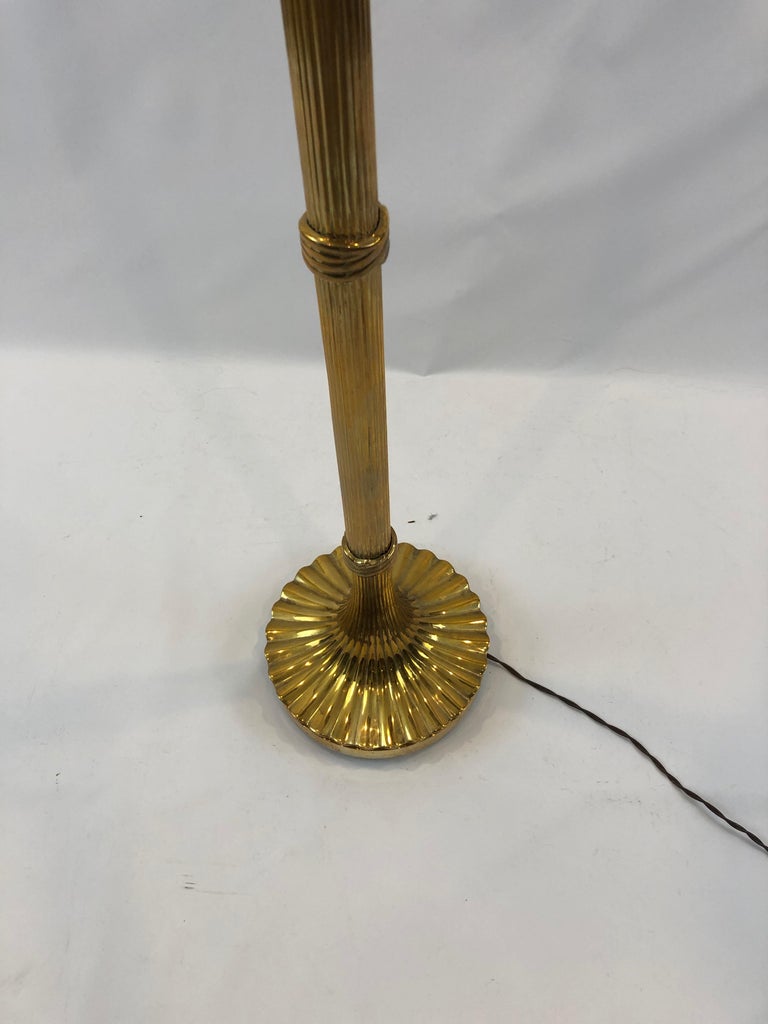 Gorgeous Heavy Solid Brass Floor Lamp by Chapman For Sale at 1stDibs