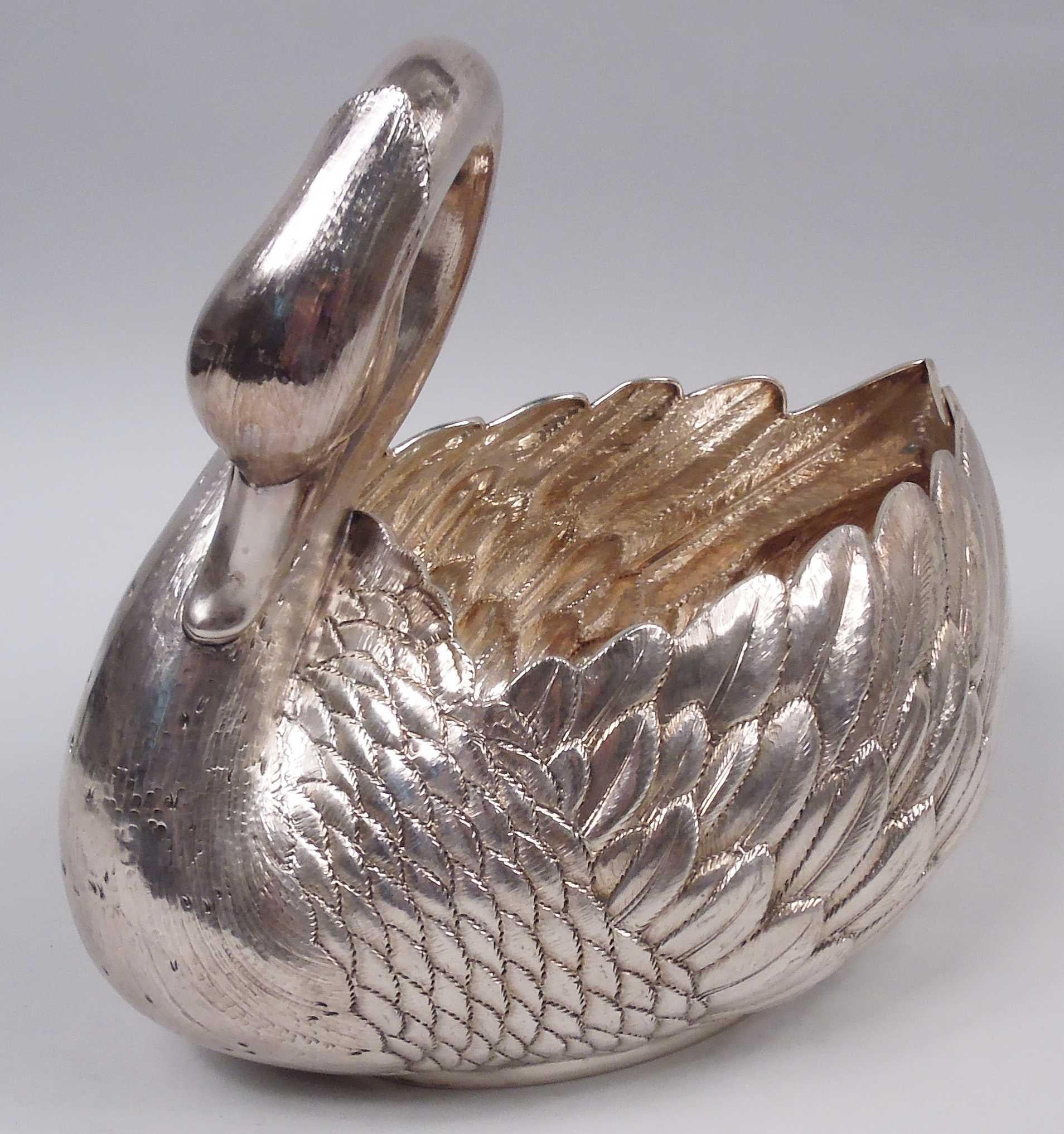 Gorgeous Italian Sterling Silver Swan Bird Centerpiece Bowl For Sale at ...