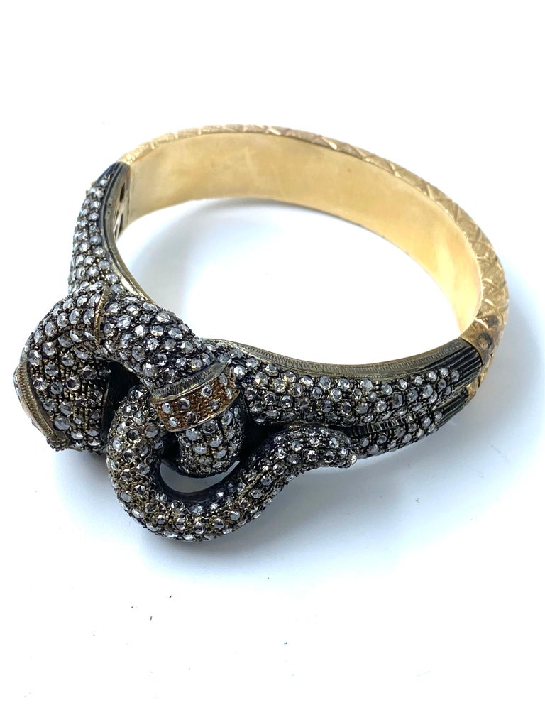 Gorgeous Late Victorian Snake Bangle For Sale at 1stDibs