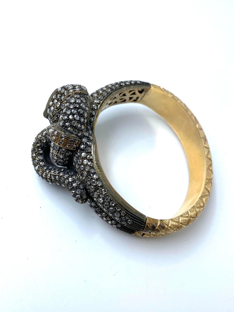 Gorgeous Late Victorian Snake Bangle For Sale at 1stDibs