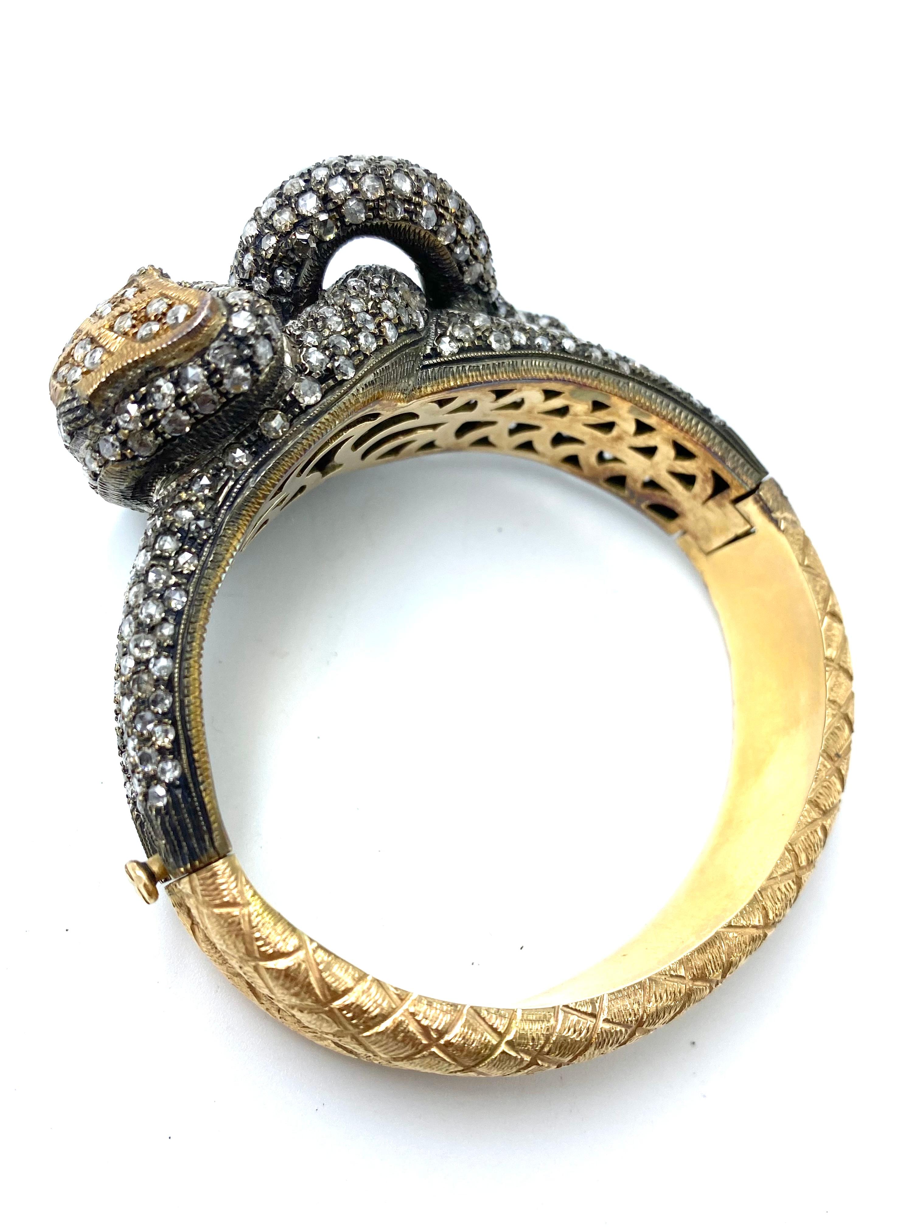 Gorgeous Late Victorian Snake Bangle For Sale at 1stDibs