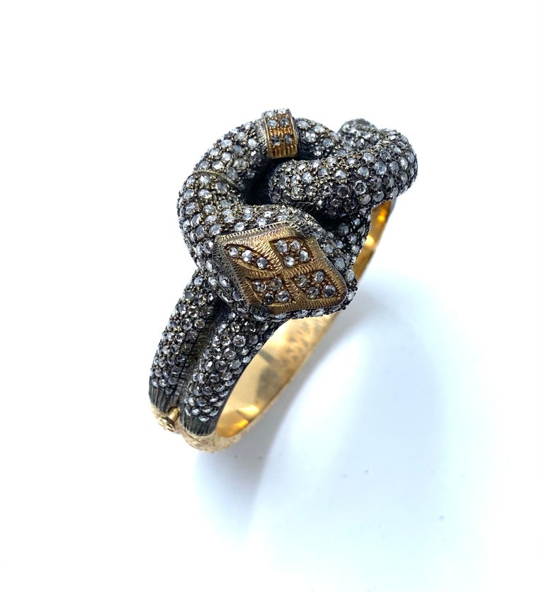 Gorgeous Late Victorian Snake Bangle For Sale at 1stDibs