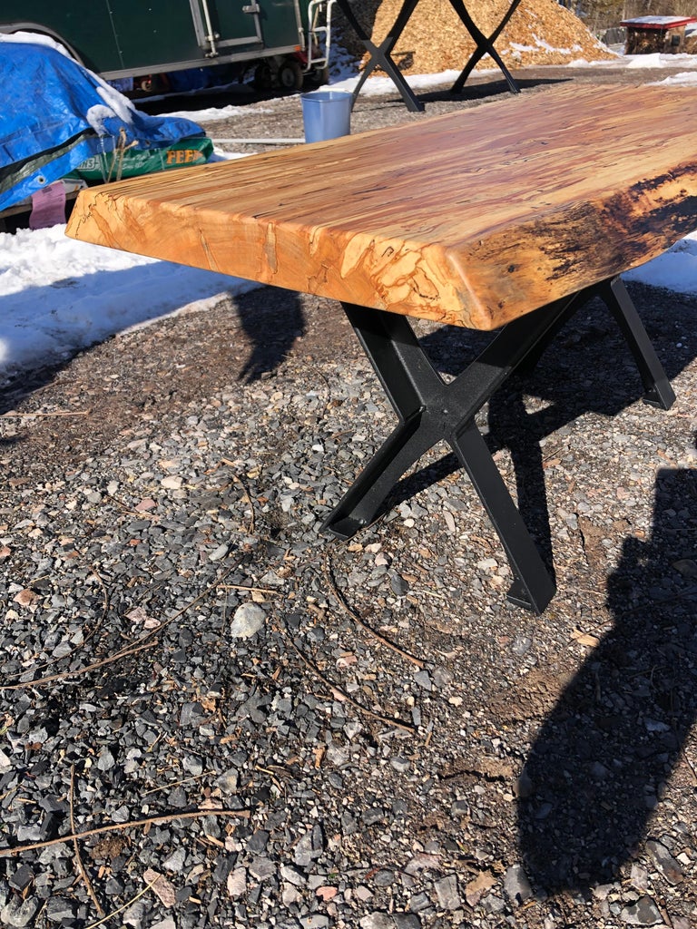 Gorgeous Live Edge Maple Slab Coffee Table For Sale at 1stDibs