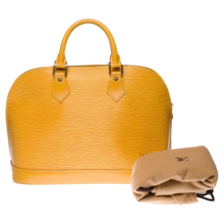 Gorgeous Louis Vuitton Alma handbag in Yellow epi leather, GHW at 1stDibs