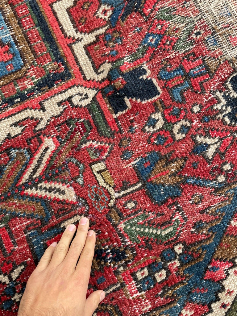 Gorgeous and Moody Worn Vintage Rug, circa 1945-1955 For Sale at 1stDibs