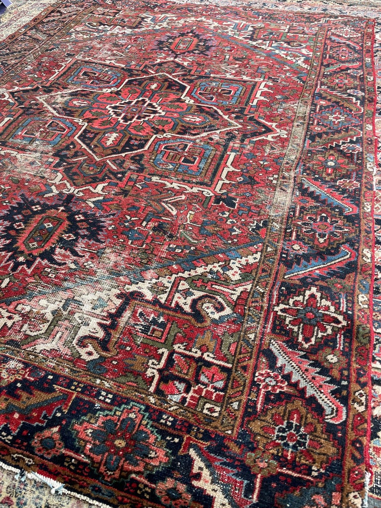 Gorgeous and Moody Worn Vintage Rug, circa 1945-1955 For Sale at 1stDibs
