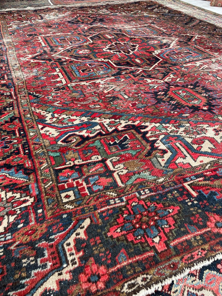 Gorgeous and Moody Worn Vintage Rug, circa 1945-1955 For Sale at 1stDibs