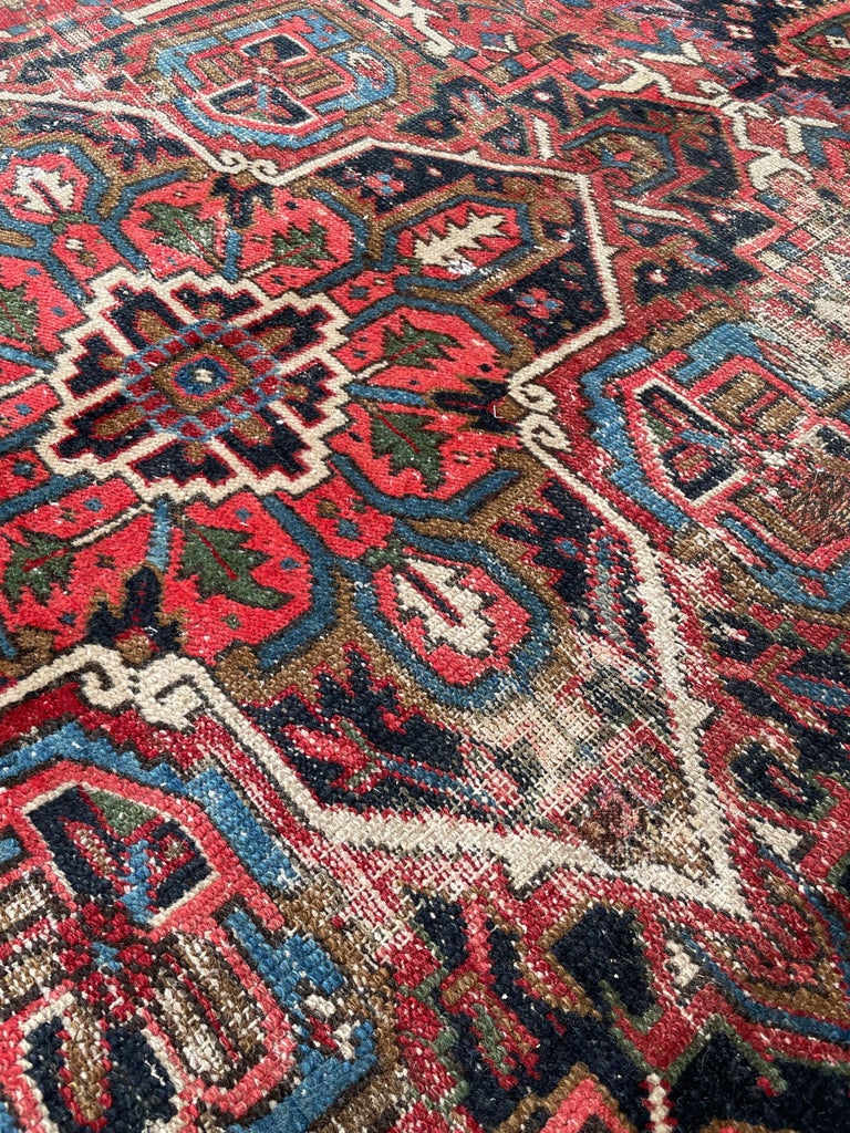 Gorgeous and Moody Worn Vintage Rug, circa 1945-1955 For Sale at 1stDibs