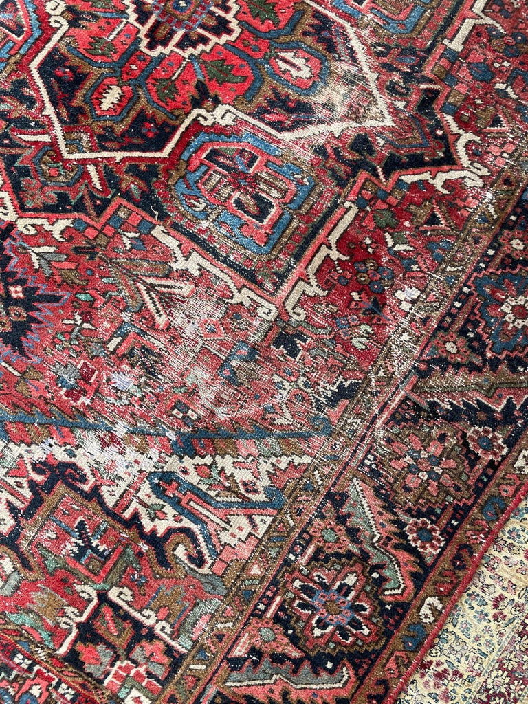 Gorgeous and Moody Worn Vintage Rug, circa 1945-1955 For Sale at 1stDibs